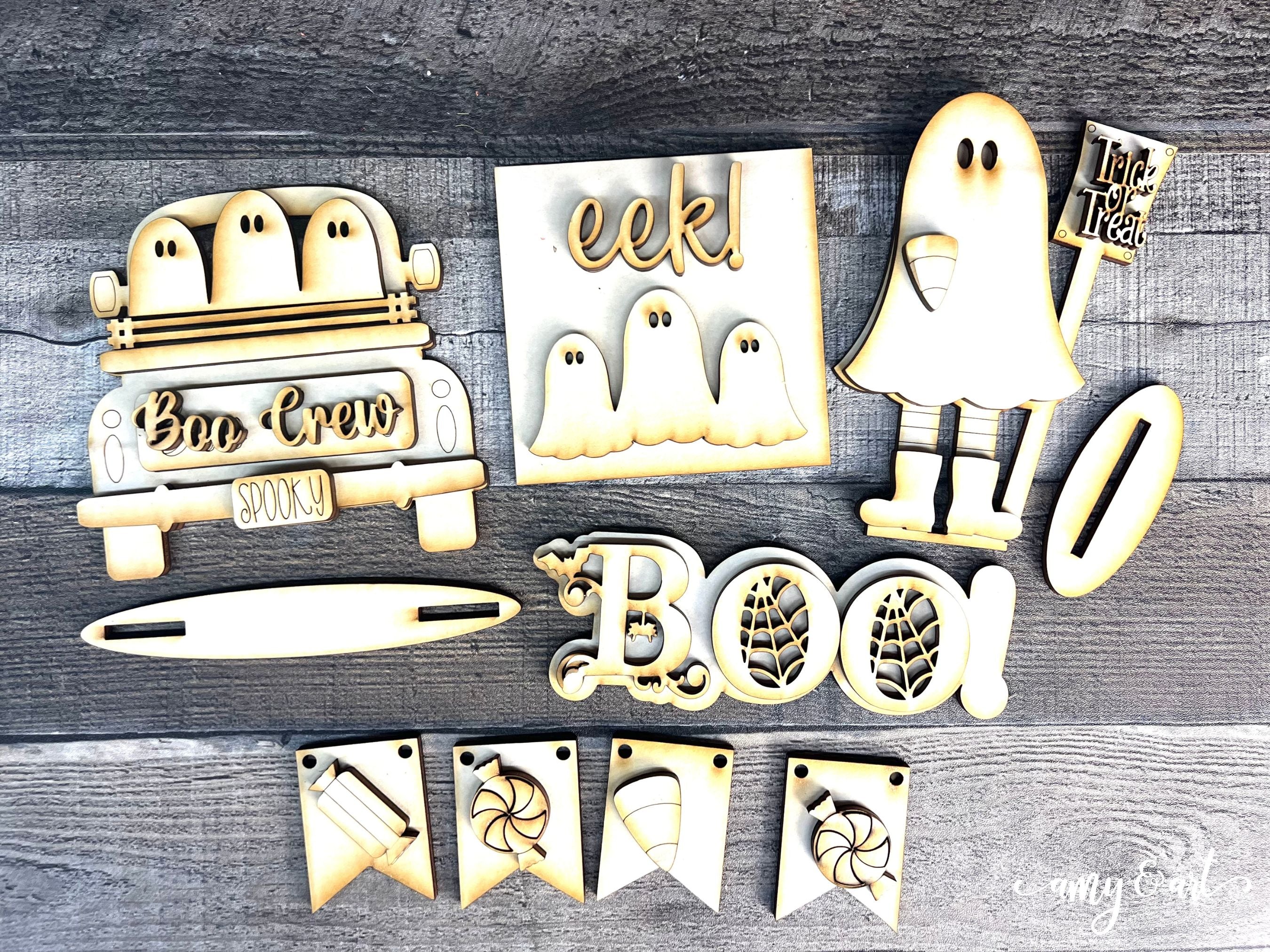DIY Halloween Boo Crew Tiered Tray Kit | Crafting Supplies – Amy & Art ...